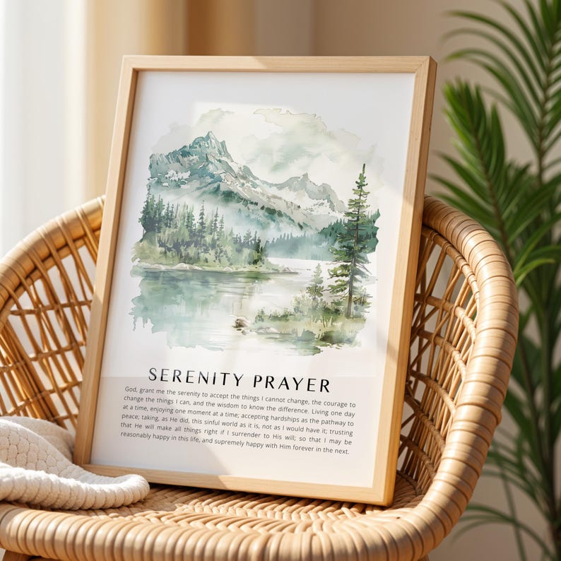 Serenity Prayer Wall Art Printable, Bible Verse Wall Art, Scripture ...
