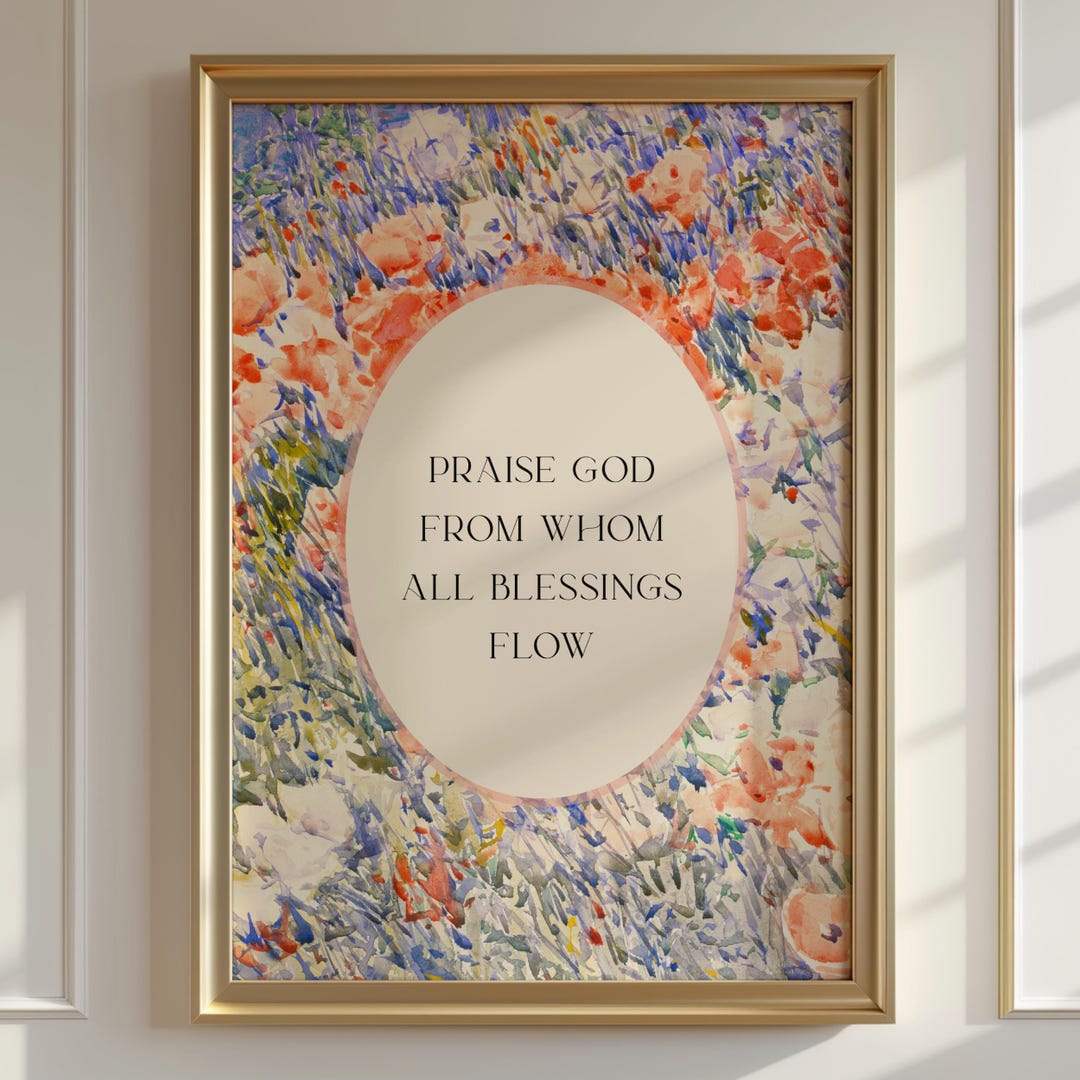 Praise God From Whom All Blessings Flow Doxology Wall Art, Christian ...