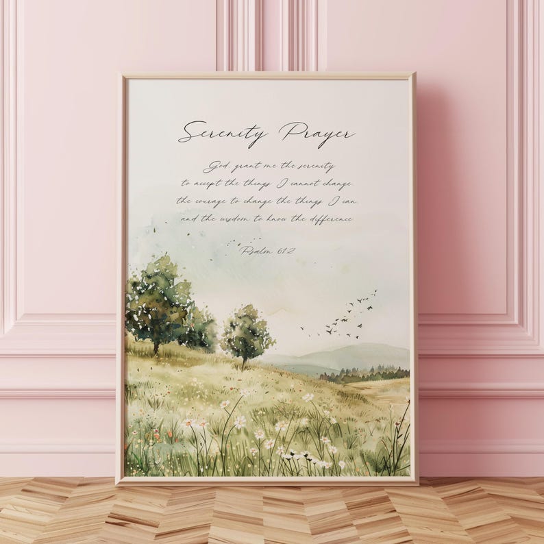 Serenity Prayer Wall Art Printable, Bible Verse Wall Art, Scripture ...