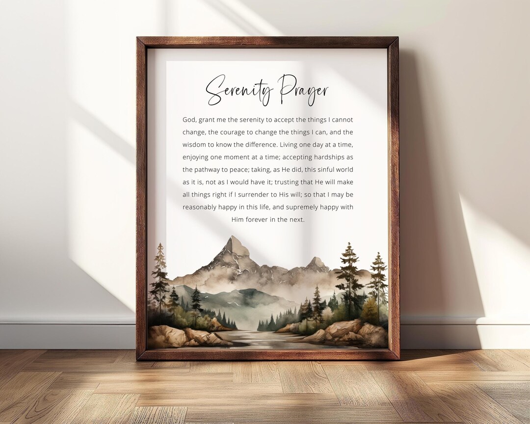 Serenity Prayer Wall Art Printable, Bible Verse Wall Art, Scripture ...