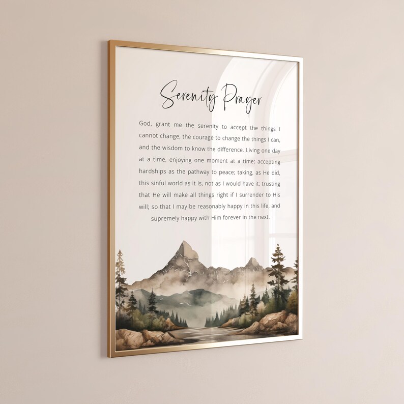 Serenity Prayer Wall Art Printable, Bible Verse Wall Art, Scripture ...