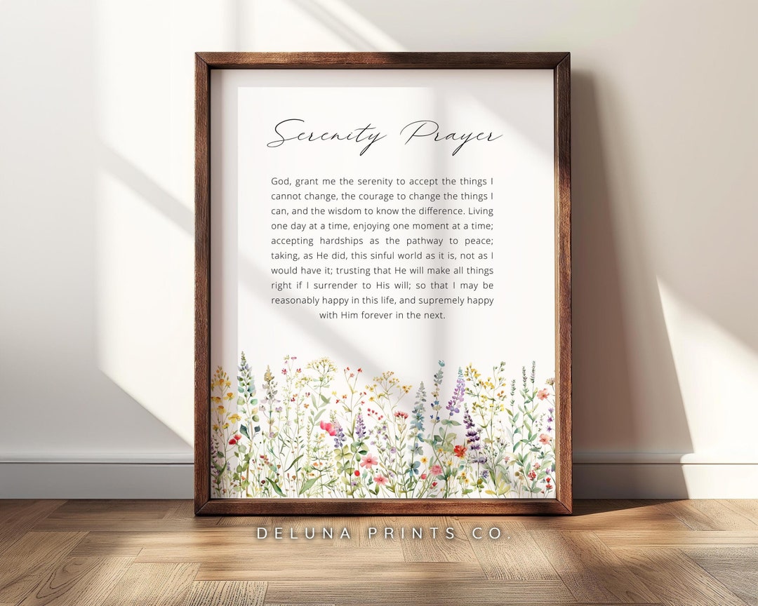Serenity Prayer Wall Art Printable, Bible Verse Wall Art, Scripture ...