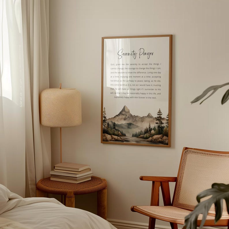 Serenity Prayer Wall Art Printable, Bible Verse Wall Art, Scripture ...