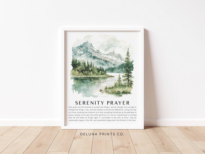 Serenity Prayer Wall Art Printable, Bible Verse Wall Art, Scripture ...