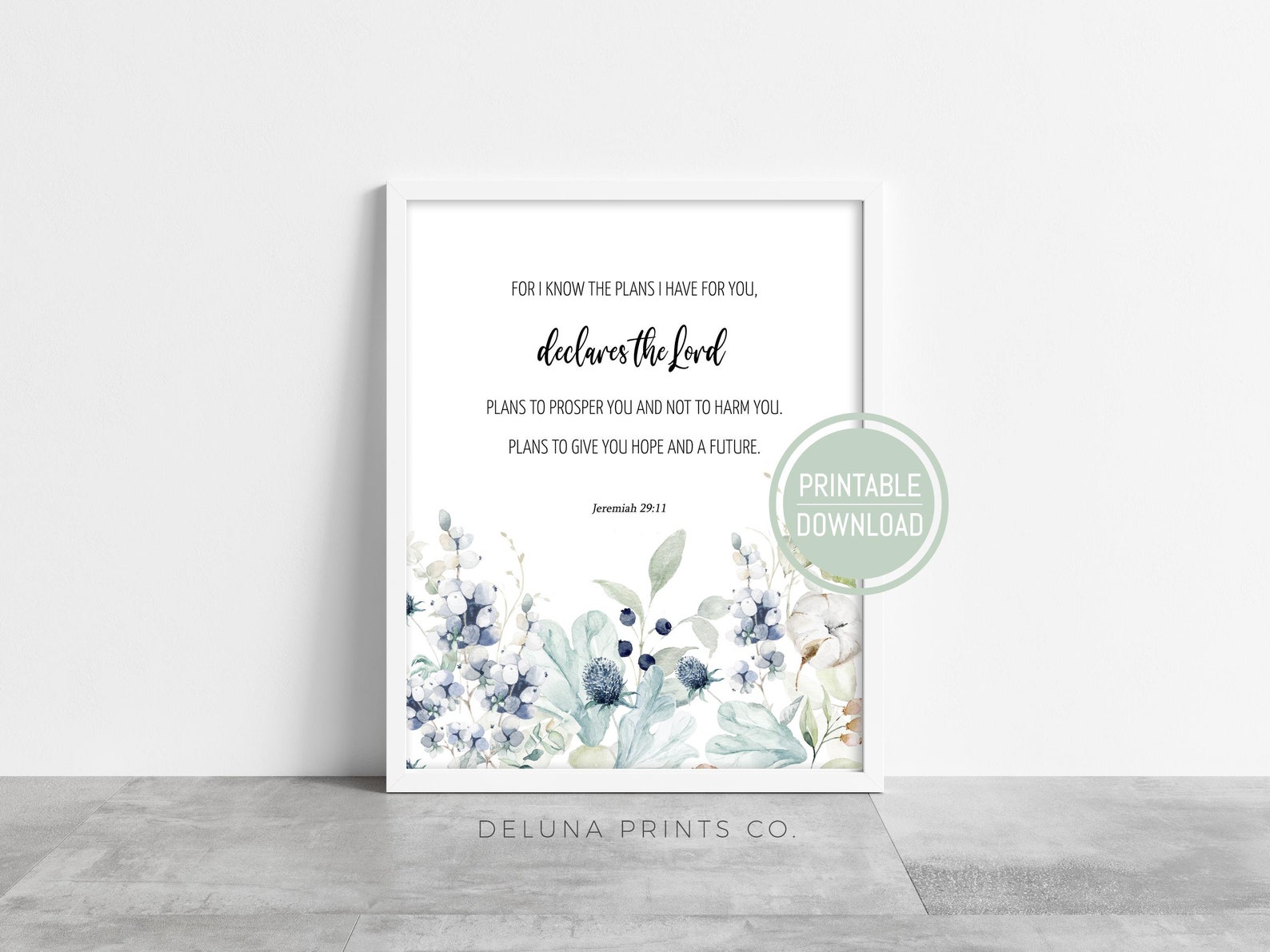 For I Know the Plans I Have for You Jeremiah 29:11 Bible Verse Wall Art ...
