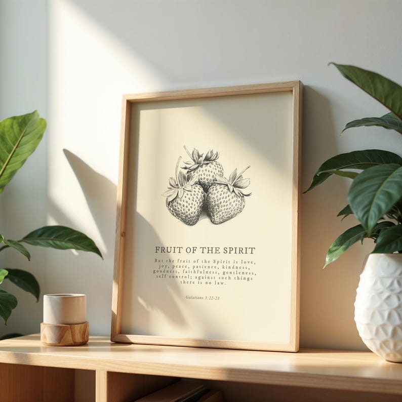 Fruit of the Spirit Vintage Style Bible Verse Printable, Galatians 5:22 ...