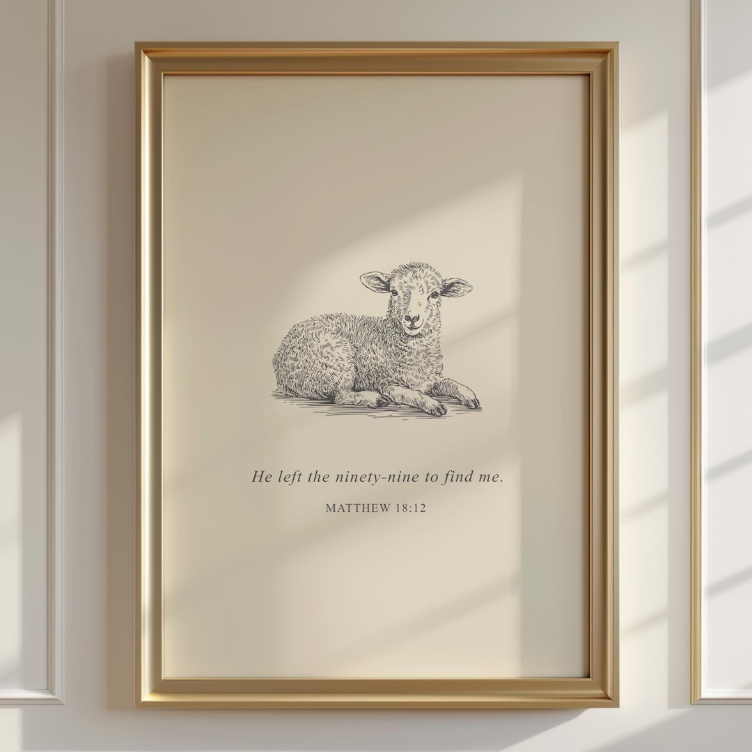 Matthew 18:12 Print, the Lost Sheep Wall Art, Bible Verse Print ...