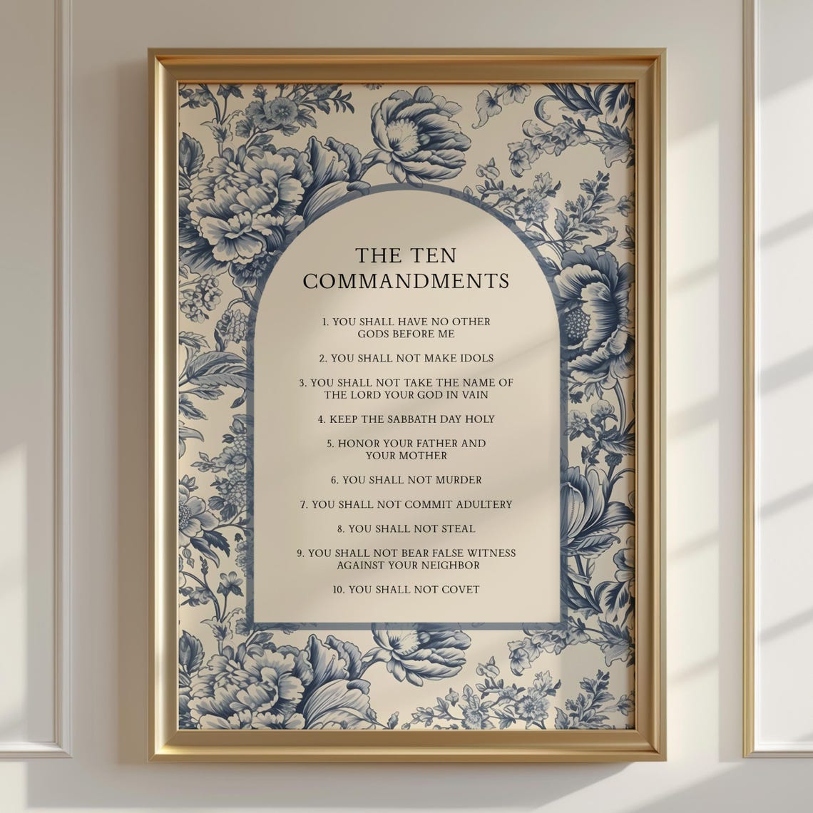 The Ten Commandments Bible Verse Wall Art, Vintage Style Scripture ...