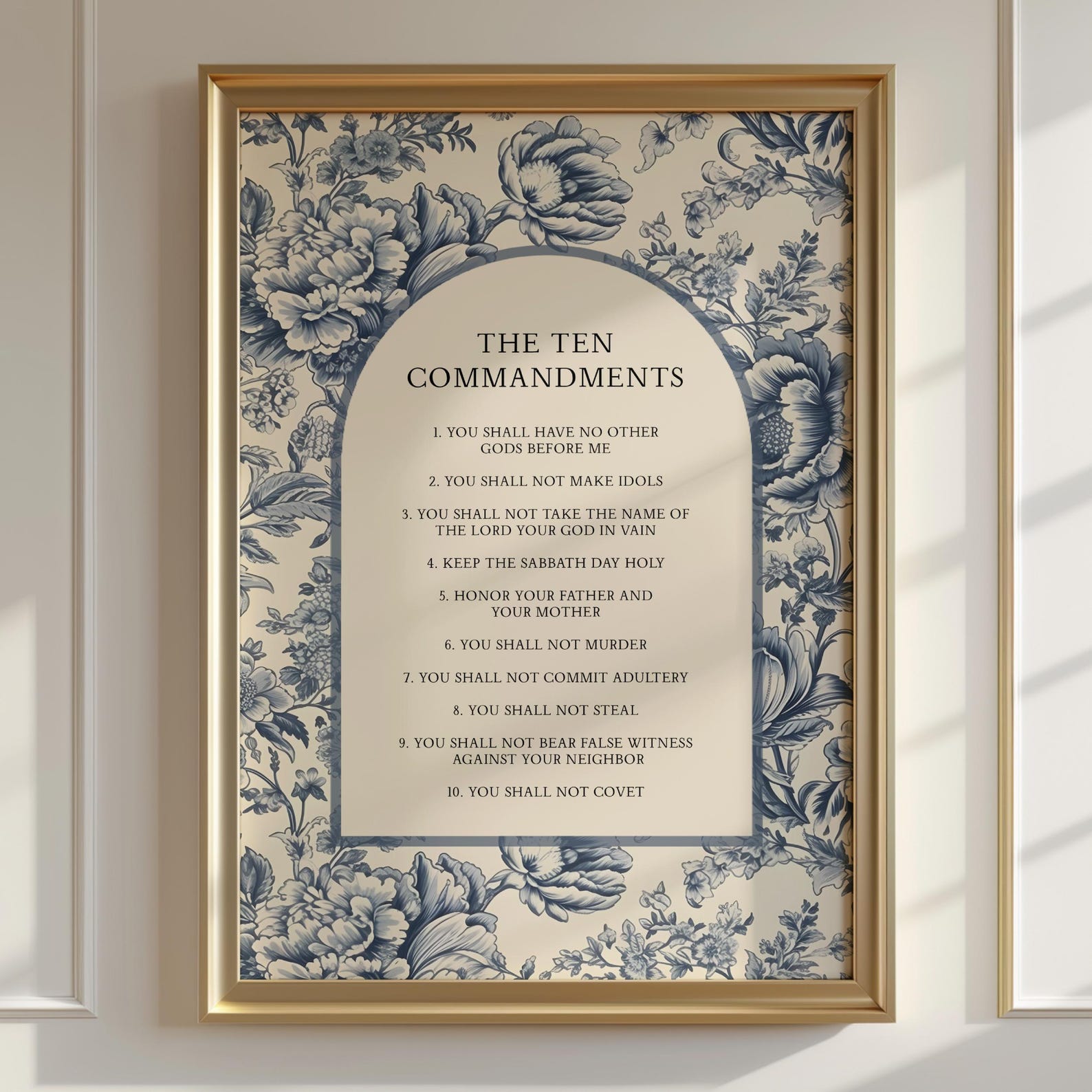 The Ten Commandments Bible Verse Wall Art, Vintage Style Scripture ...