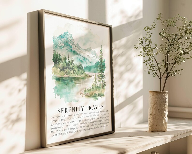 Serenity Prayer Wall Art Printable, Bible Verse Wall Art, Scripture ...