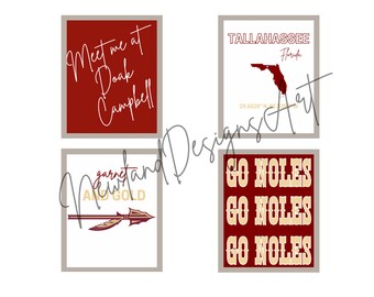 College Prints Florida State Wall Prints College Wall Art Trendy Prints ...