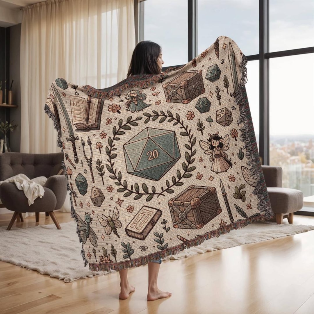 DND Woven BLANKET, Dungeons and Dragons Blanket, D&d Blanket, Dragon ...