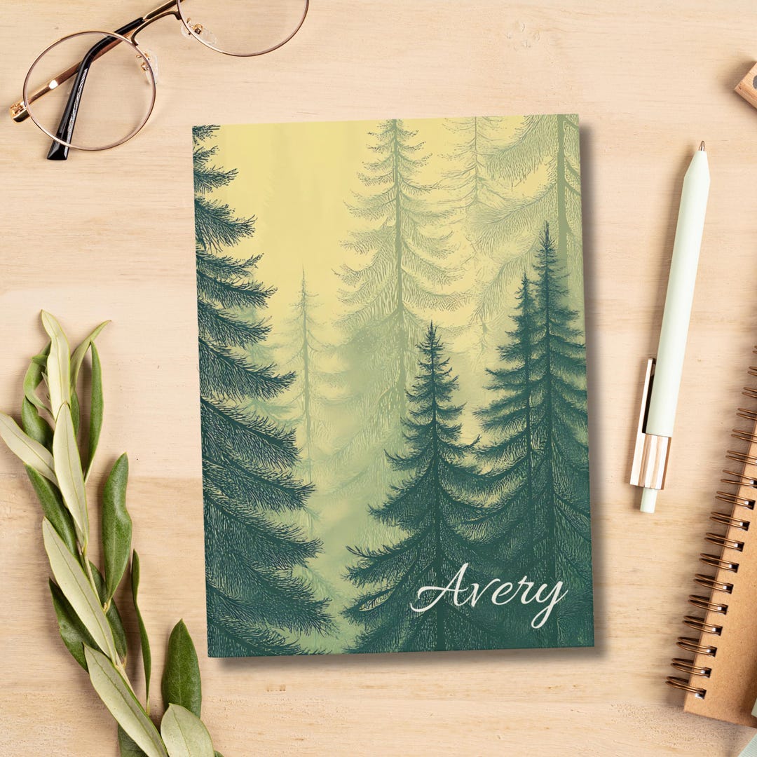 Personalized Mountain Tree Journal Custom Forest Hiking Nature Journal ...