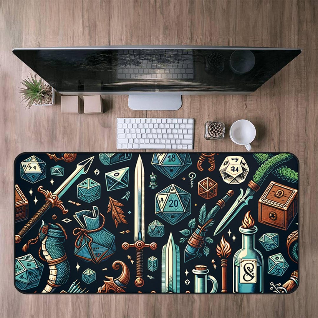 XL Gaming Desk Mat Mouse Pad for Dungeons and Dragons and Fantasy ...