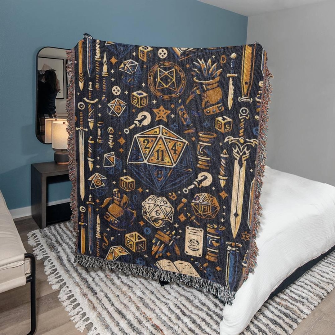 Multiple Color Options DND Woven BLANKET, Dungeons and Dragons Blanket ...