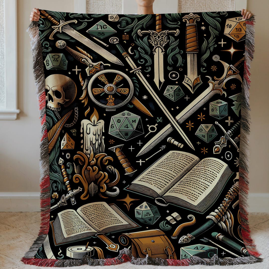 DND Woven BLANKET, Dungeons and Dragons Blanket, D&d Blanket, Dragon ...