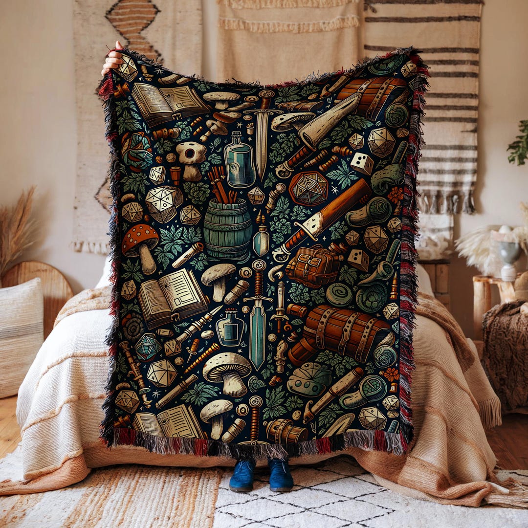 DND Woven BLANKET, Dungeons and Dragons Blanket, D&d Blanket, Dragon ...