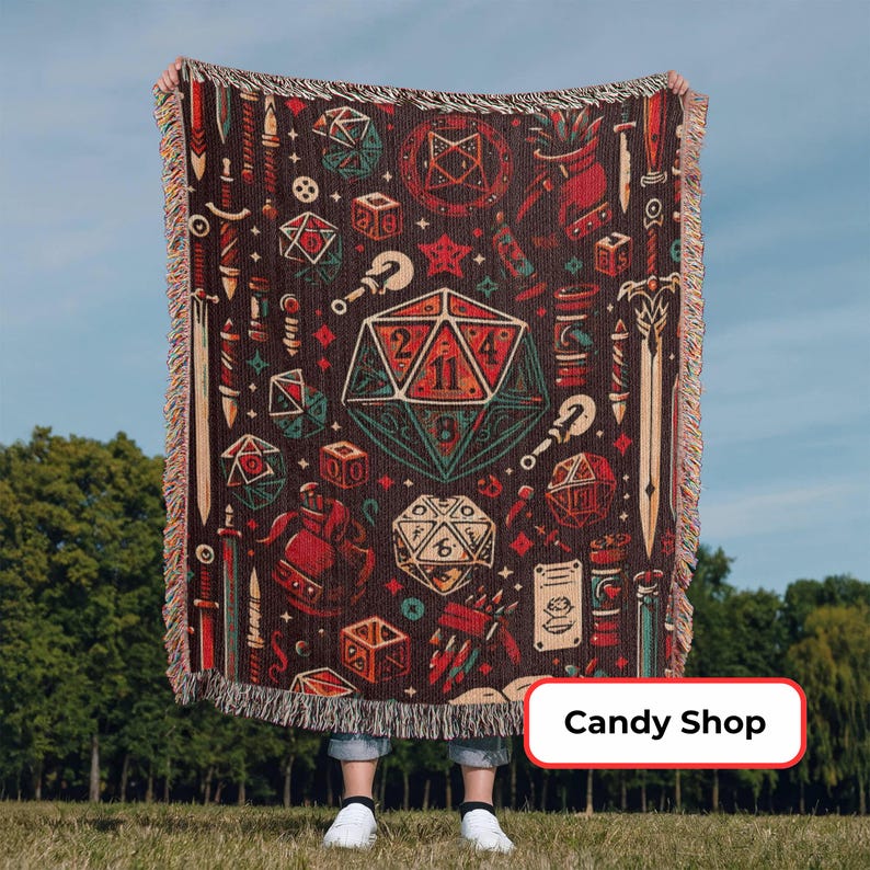 Multiple Color Options DND Woven BLANKET, Dungeons and Dragons Blanket ...