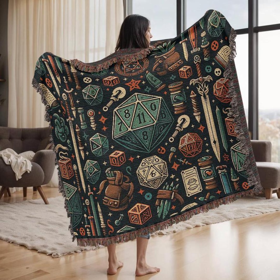 DND Woven BLANKET, Dungeons and Dragons Blanket, D&d Blanket, Dragon ...