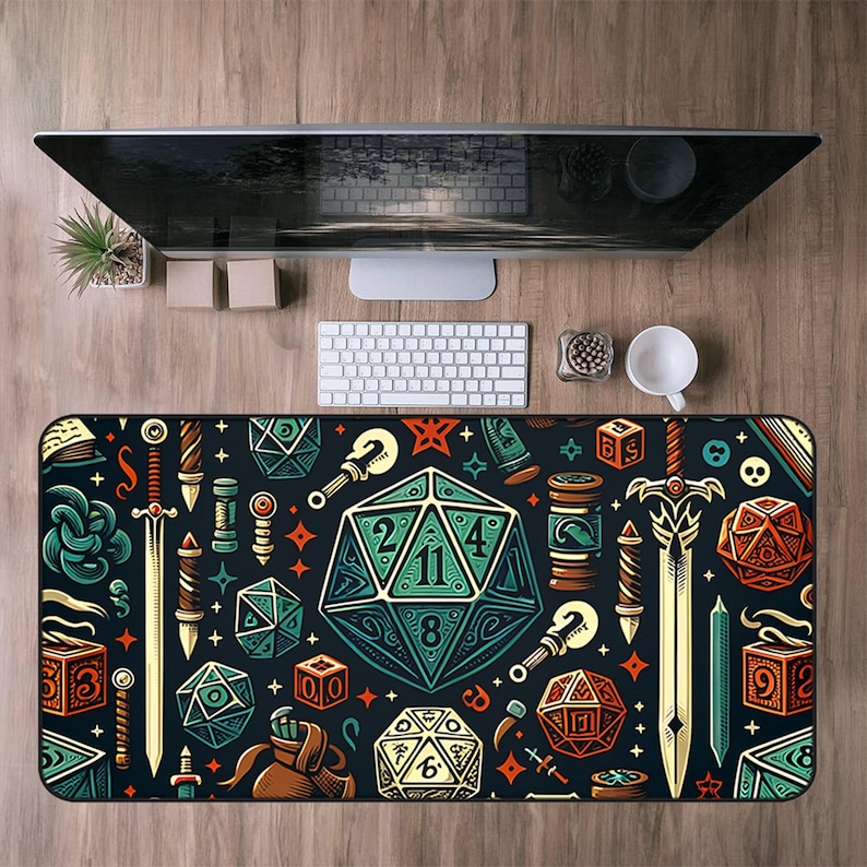 XL Gaming Desk Mat Mouse Pad for Dungeons and Dragons and Fantasy ...