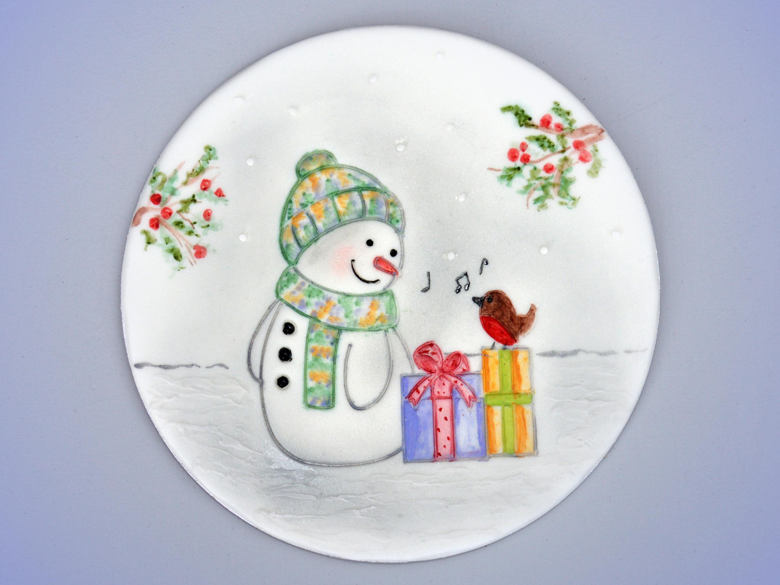 Snowman & Robin - Embosser for Cakes, Sugarpaste, Fondant - Etsy UK