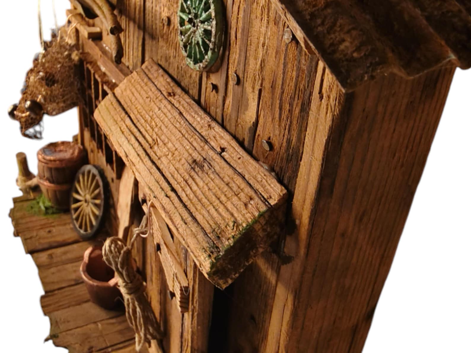 Rustic Fishing Hut Diorama Miniature Nautical Cabin Handmade Fishermans ...