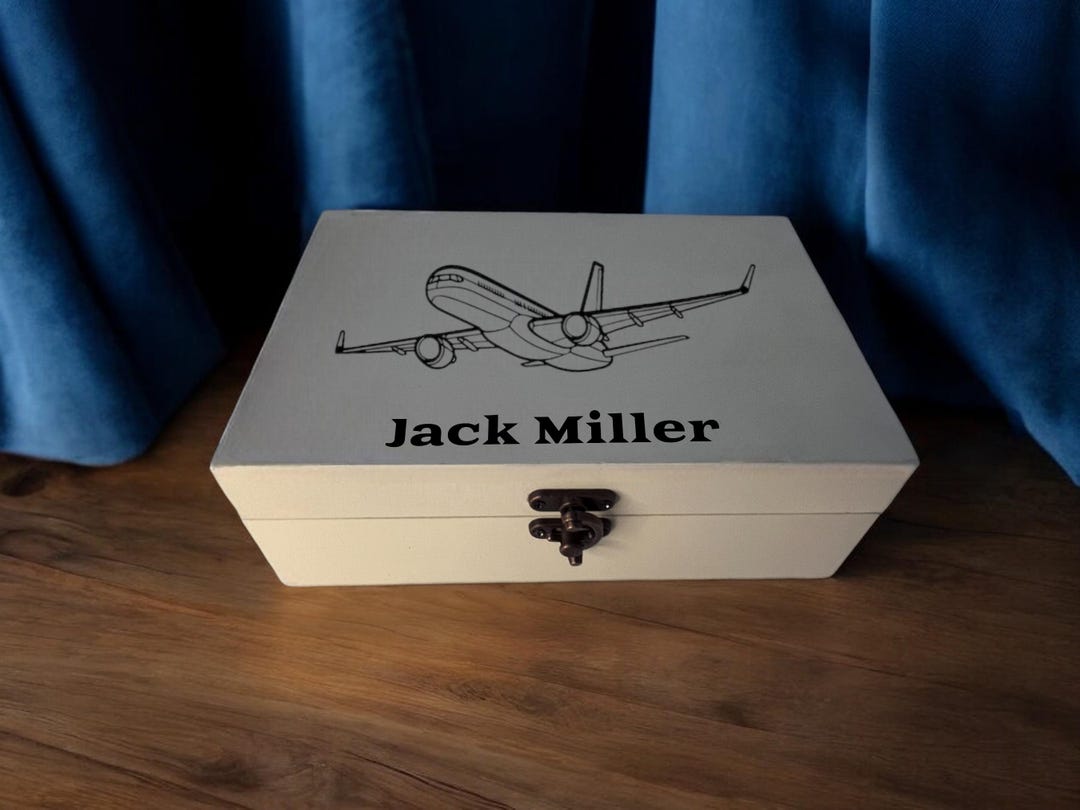 Personalized Wooden Airplane Box: Custom Name, Pilot Gift - Etsy