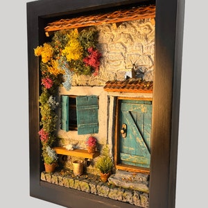 Rustic Stone House Diorama Wall Art: Handmade Country Cottage Decor - Etsy