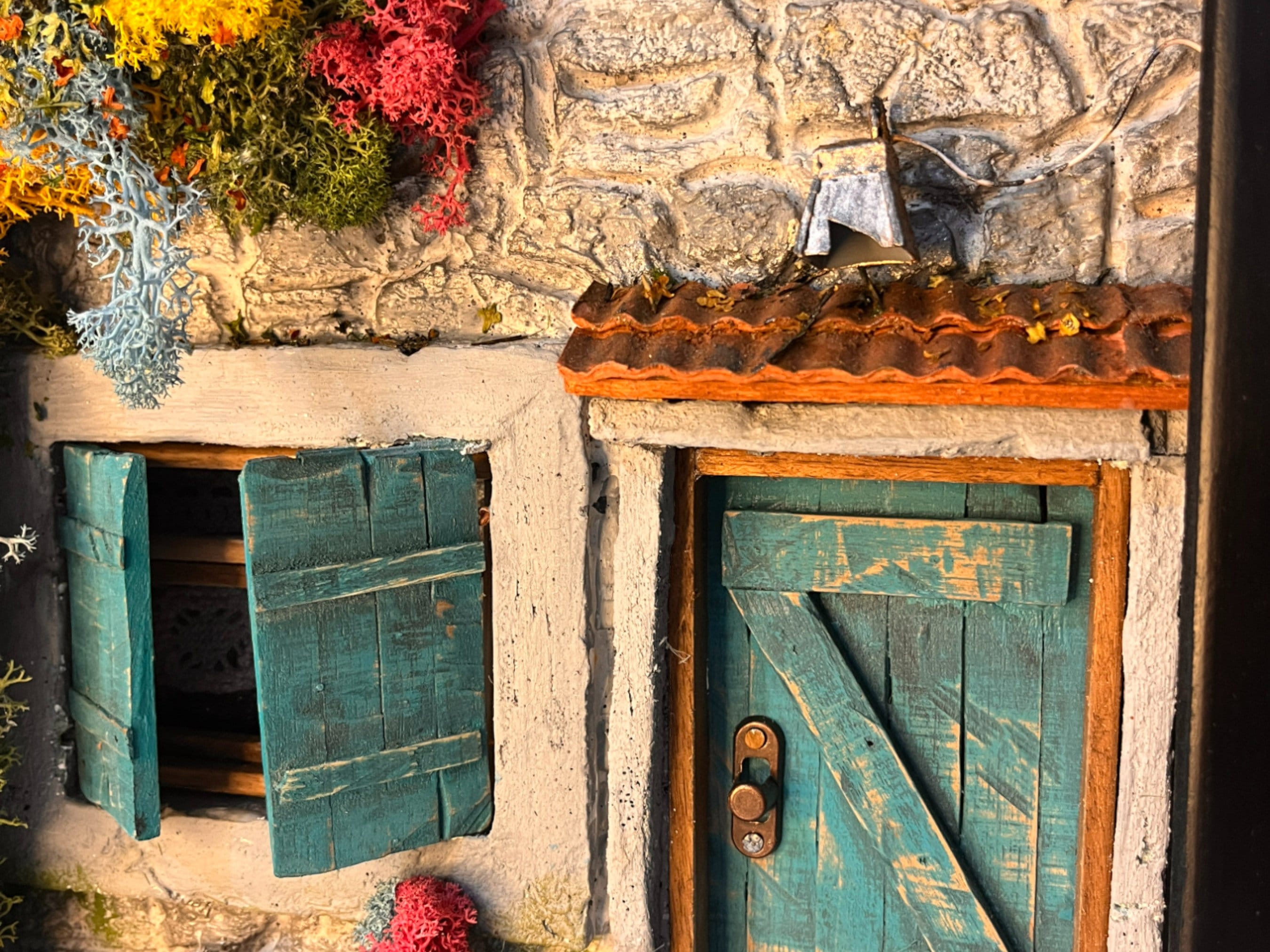 Rustic Stone House Diorama Wall Art: Handmade Country Cottage Decor ...