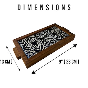 Handmade Wooden Serving Tray With Turkish Ceramic Tiles, Decorative ...