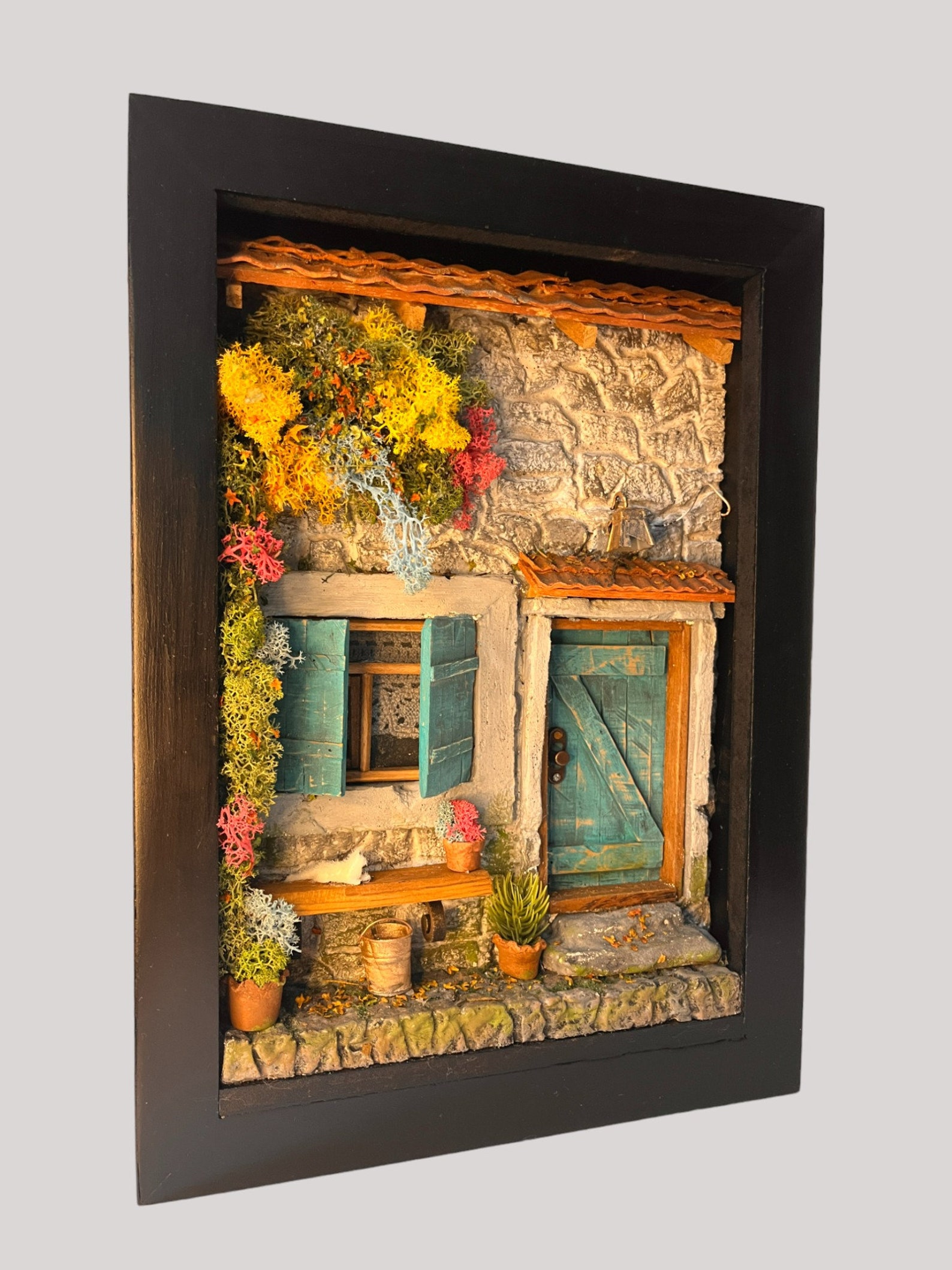 Rustic Stone House Diorama Wall Art: Handmade Country Cottage Decor ...