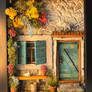 Rustic Stone House Diorama Wall Art: Handmade Country Cottage Decor - Etsy