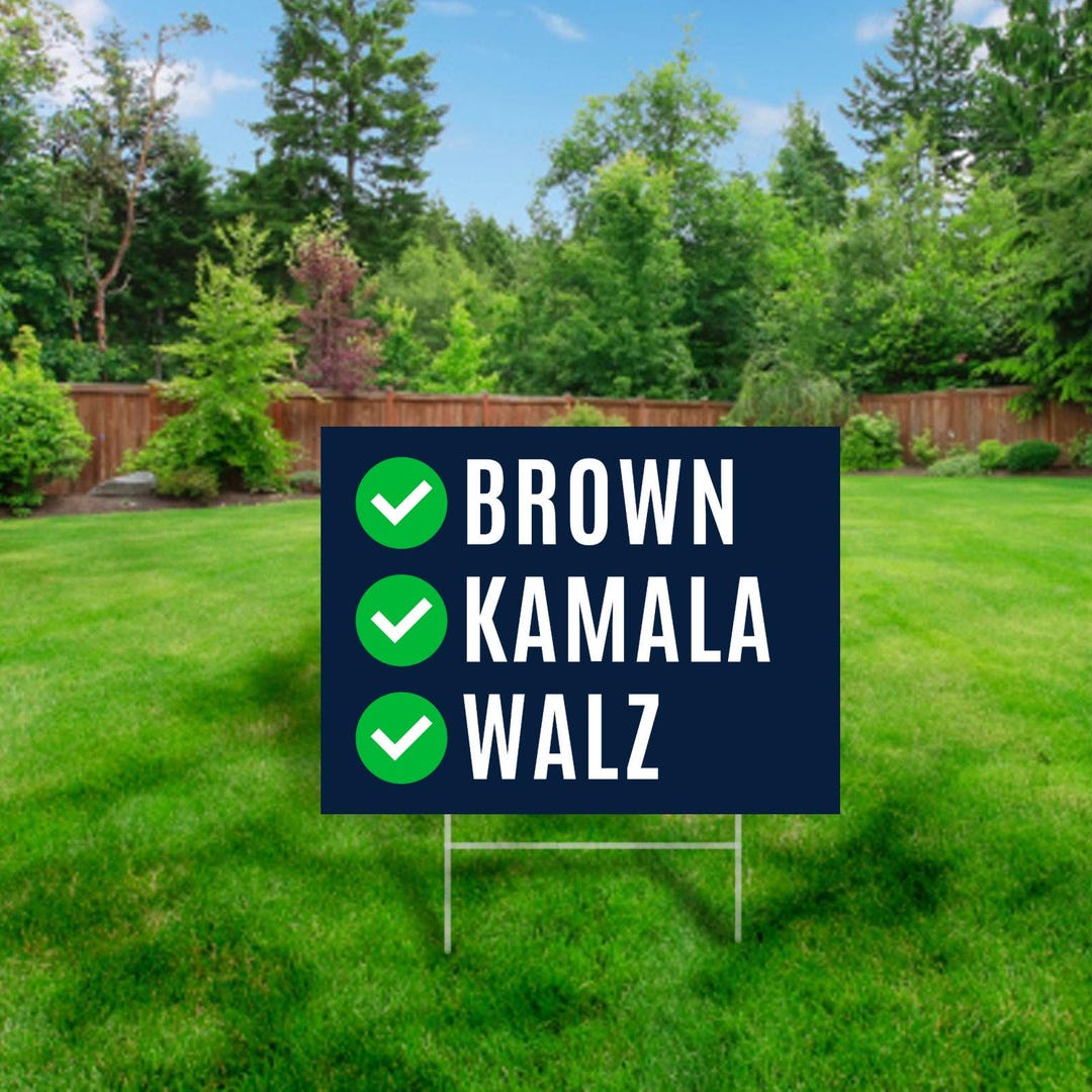 Sherrod Brown, Kamala Harris, Tim Walz ohio 18x24 Yard Sign - Etsy
