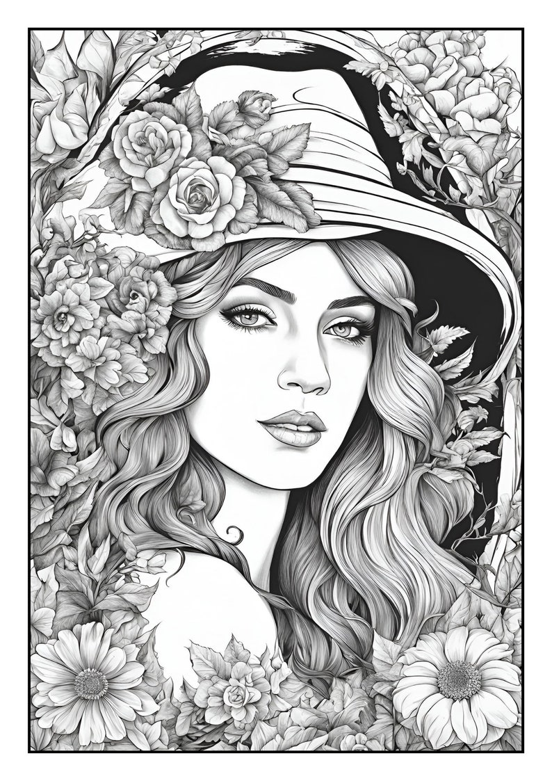 Maxi Coloring Book With Witches 51 Pages For Adults Coloring Book For
