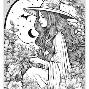 MAXI Coloring Book With WITCHES 51 Pages for Adults, Coloring Book for ...