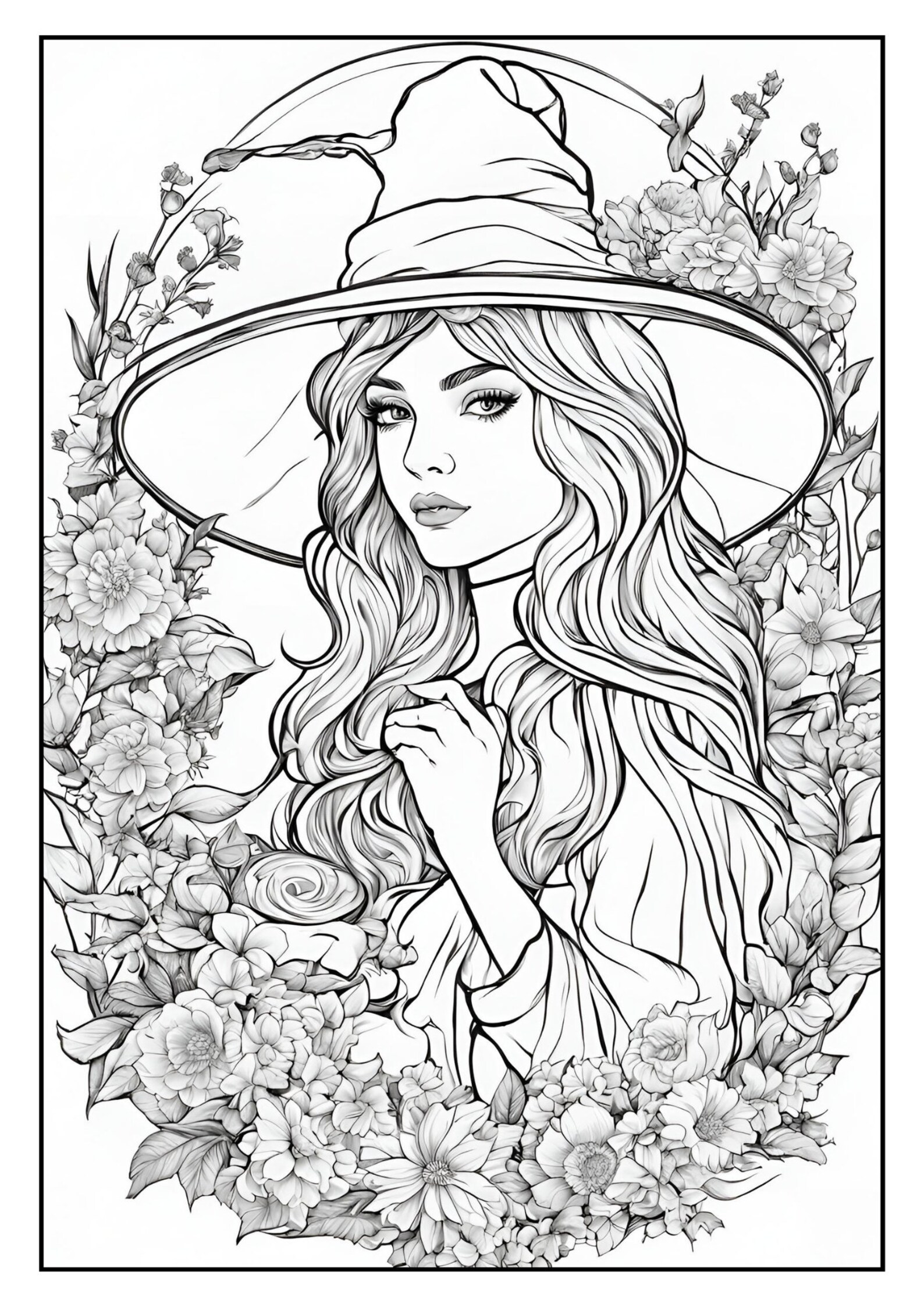 MAXI Coloring Book With WITCHES 51 Pages for Adults, Coloring Book for ...