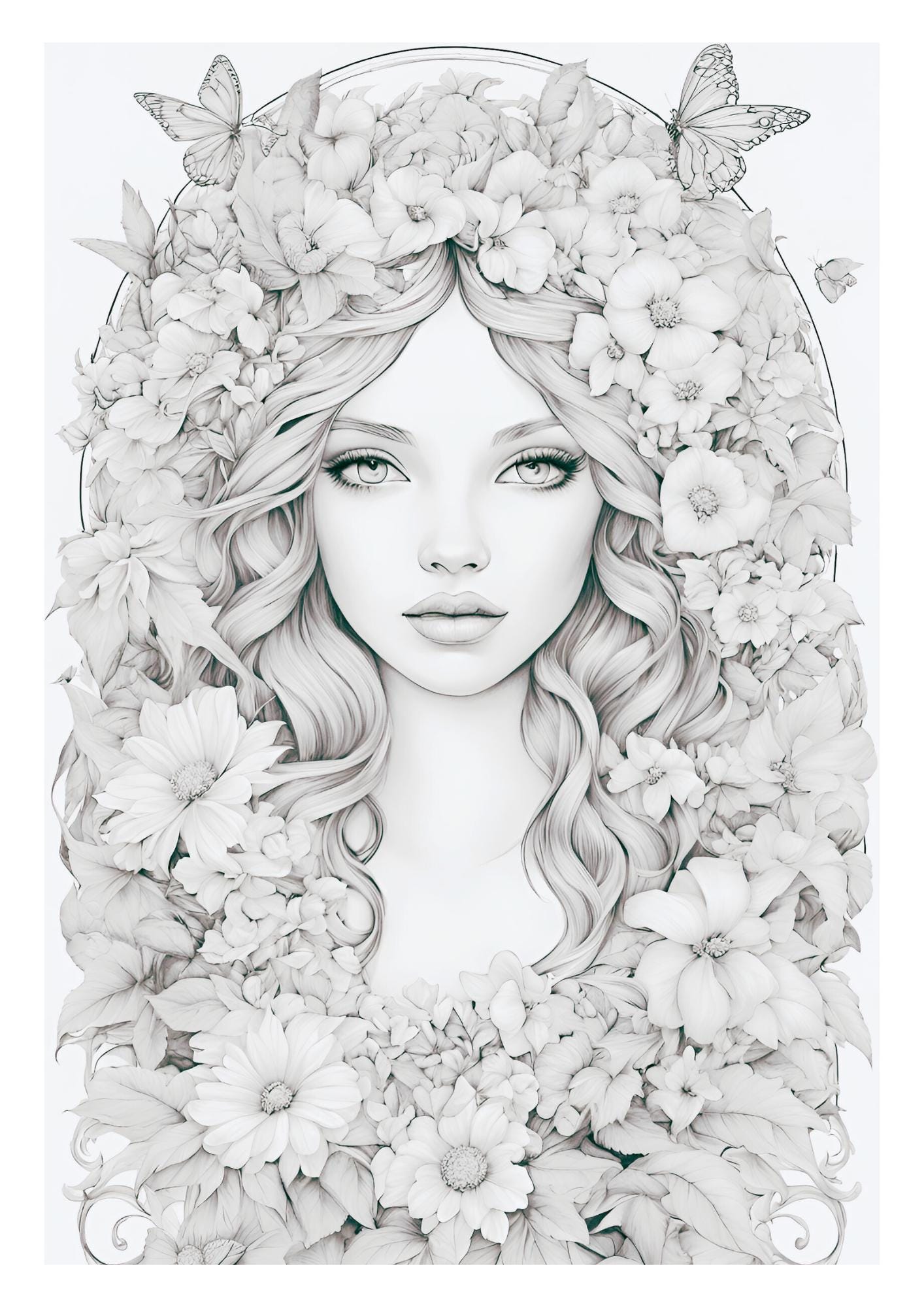 Printable Fairies Coloring Book 20 Spring Pages for Adults and Children ...