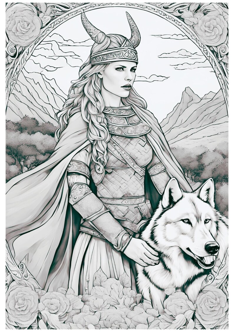 Vikings, Wolves & Eagles Coloring Book: 20 Printable Pages (PDF) - Etsy