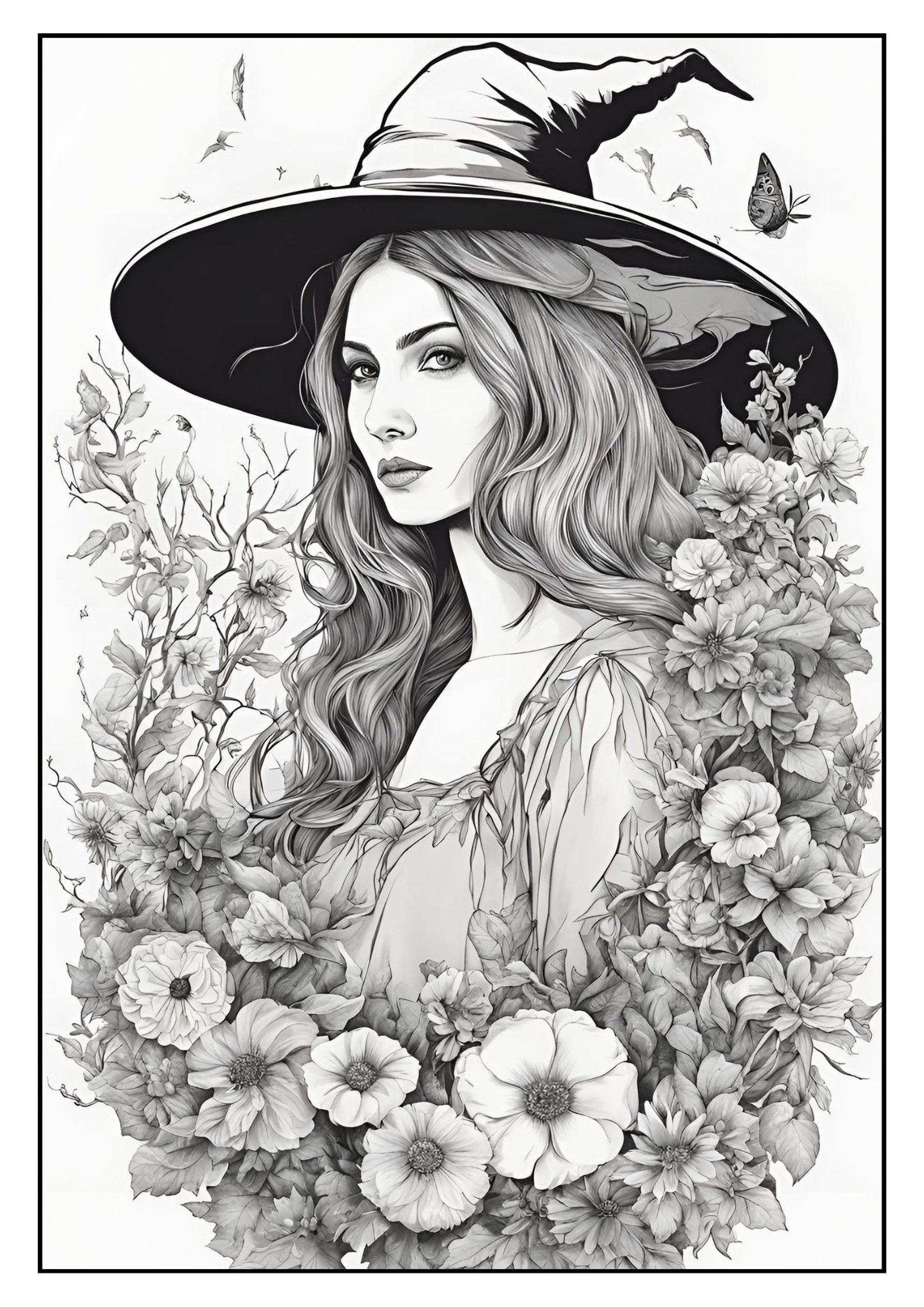 MAXI Coloring Book With WITCHES 51 Pages for Adults, Coloring Book for ...