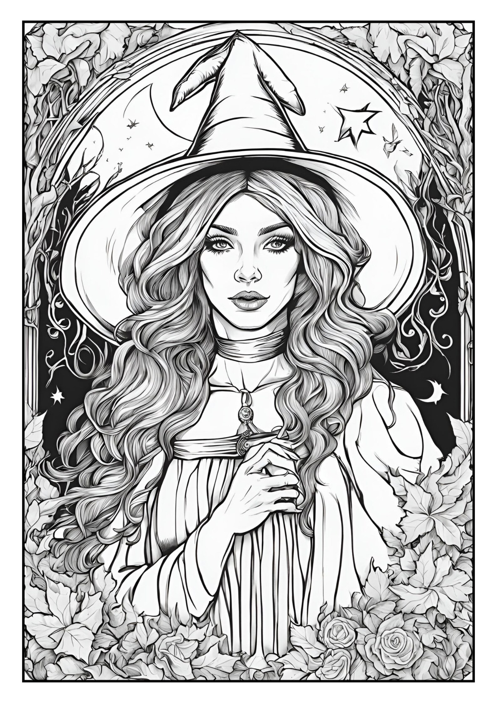 MAXI Coloring Book With WITCHES 51 Pages for Adults, Coloring Book for ...