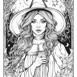 MAXI Coloring Book With WITCHES 51 Pages for Adults, Coloring Book for ...