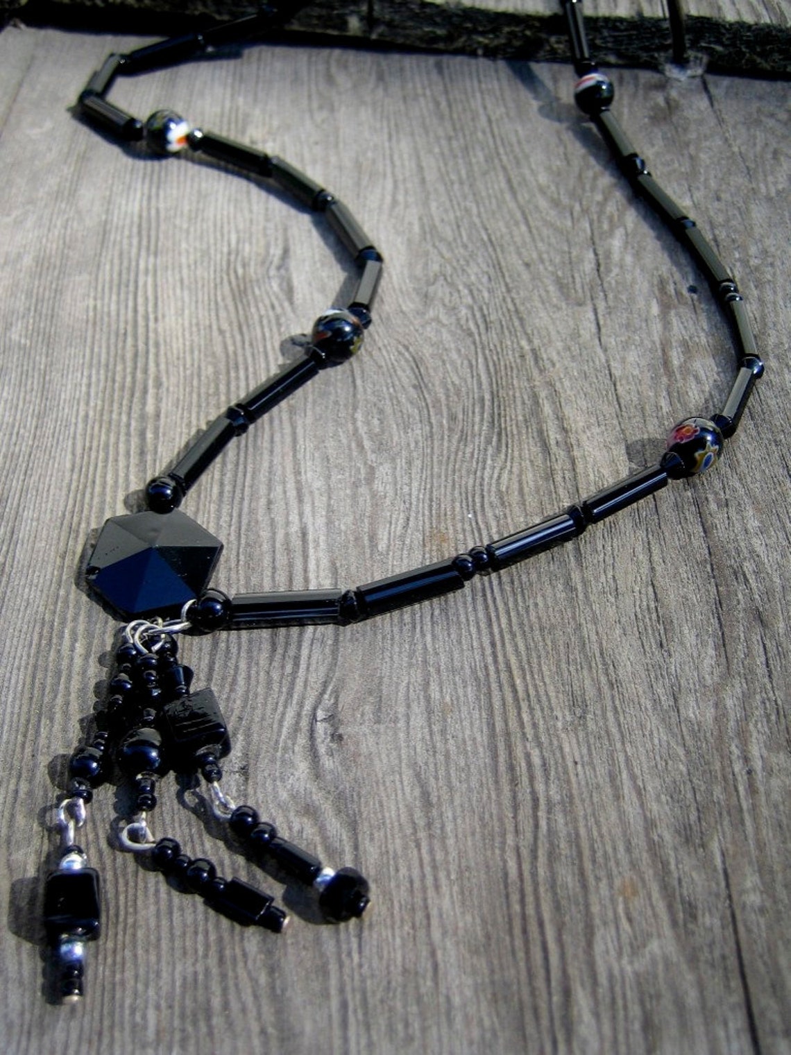 Jetblack Long Jet Necklace Elegant and Versatile. - Etsy