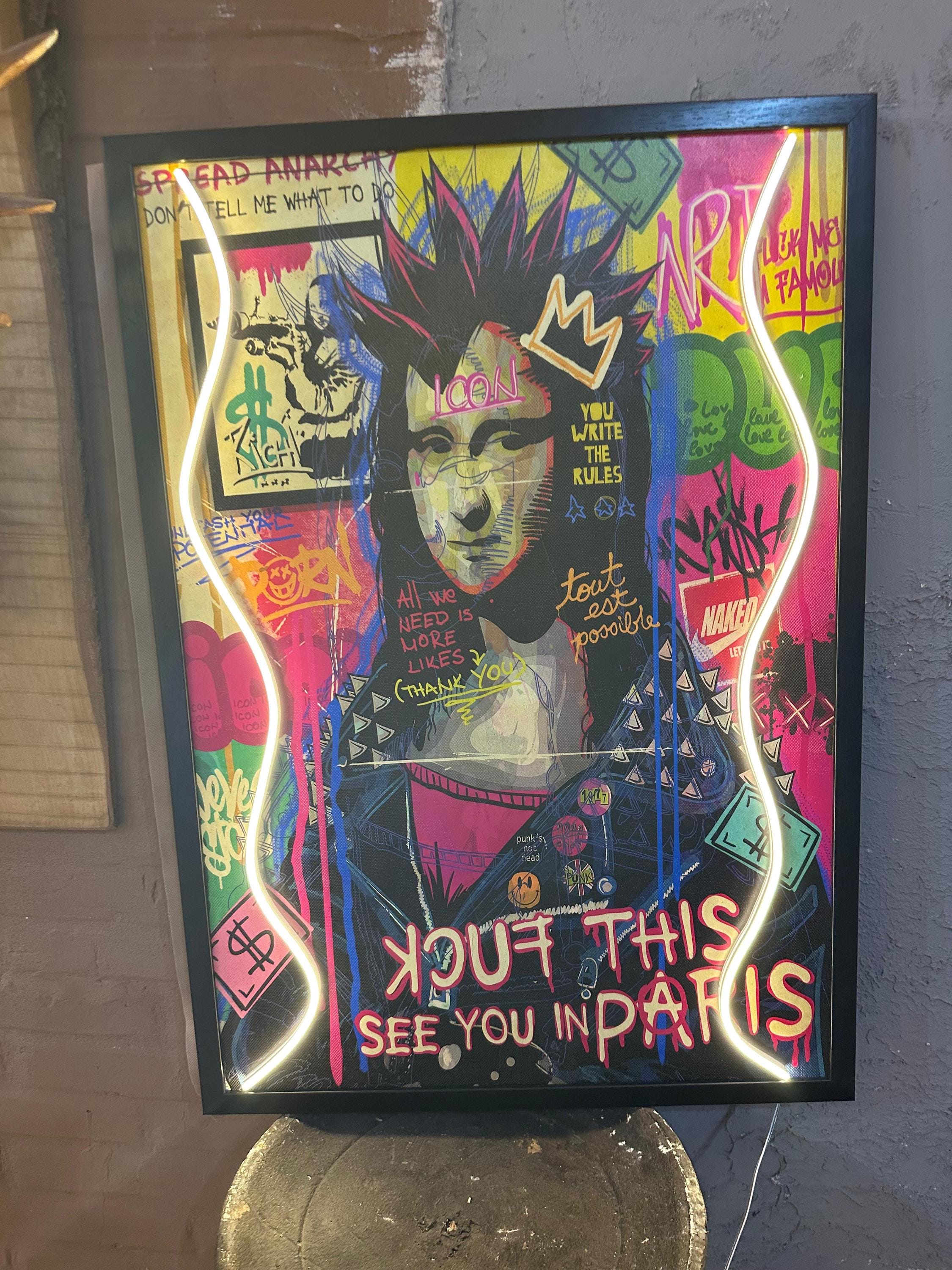 Pop ART Painting Neon Sign Art Painting Home Wall Decor Gifts for Her ...