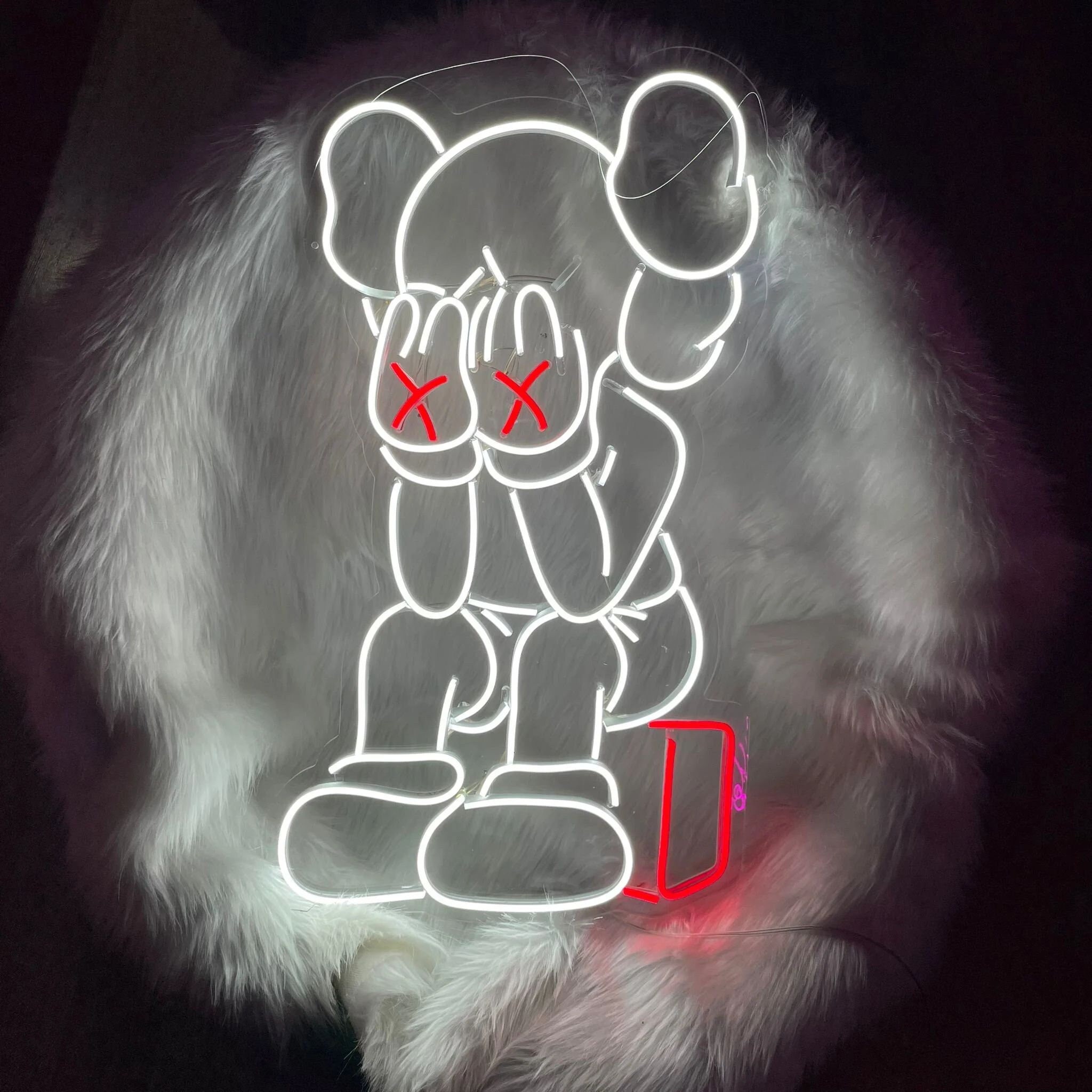 Kaw Crying Neon Sign Gift Neon Sign Kaws Wall Decor Kaw Art Gifts ...