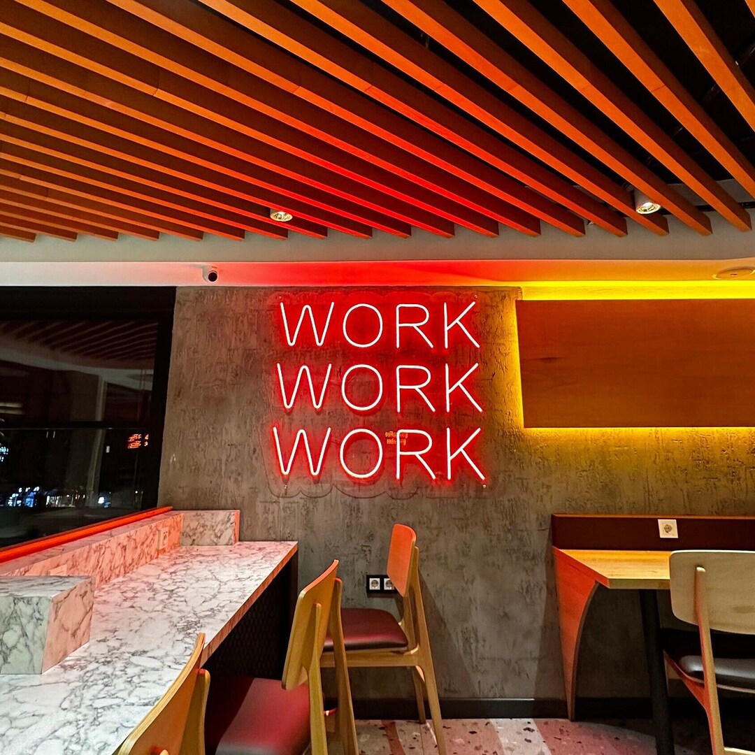 Work Work Work Neon Sign, Good Vibes Workshop Neon Sign, Custom Neon ...