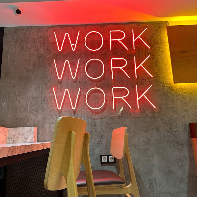Work Work Work Neon Sign, Good Vibes Workshop Neon Sign, Custom Neon ...