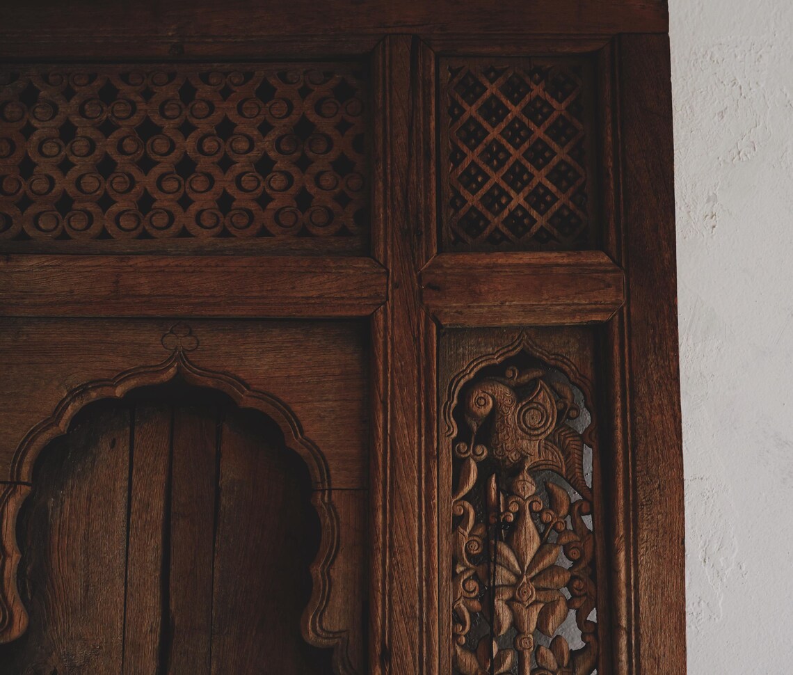 Antique Hand-carved Wooden Door Panel - Etsy