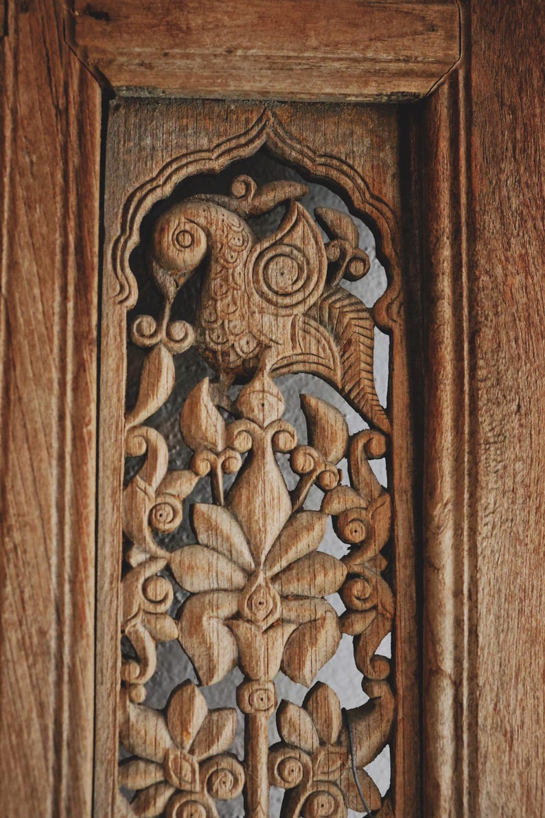 Antique Hand-carved Wooden Door Panel - Etsy