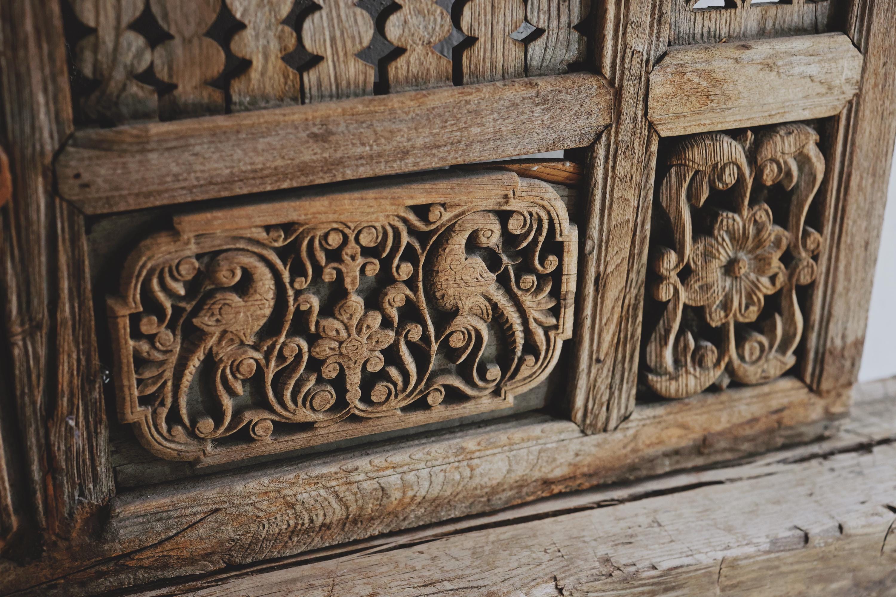 Antique Hand-carved Wooden Door Panel - Etsy