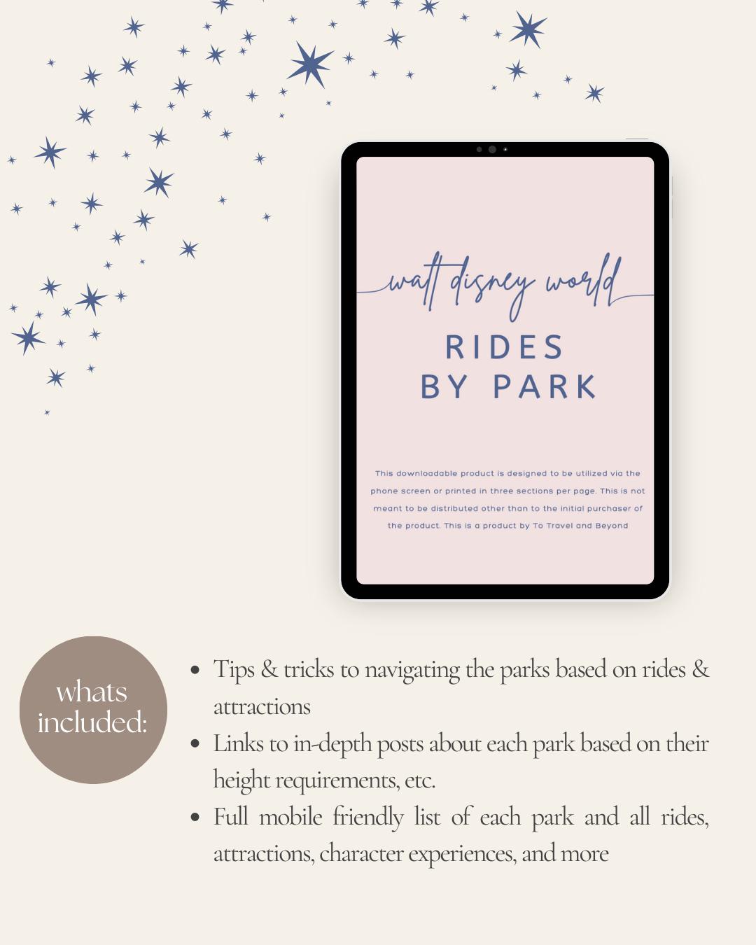 Complete List of Every Ride in Walt Disney World - Printable & Mobile ...